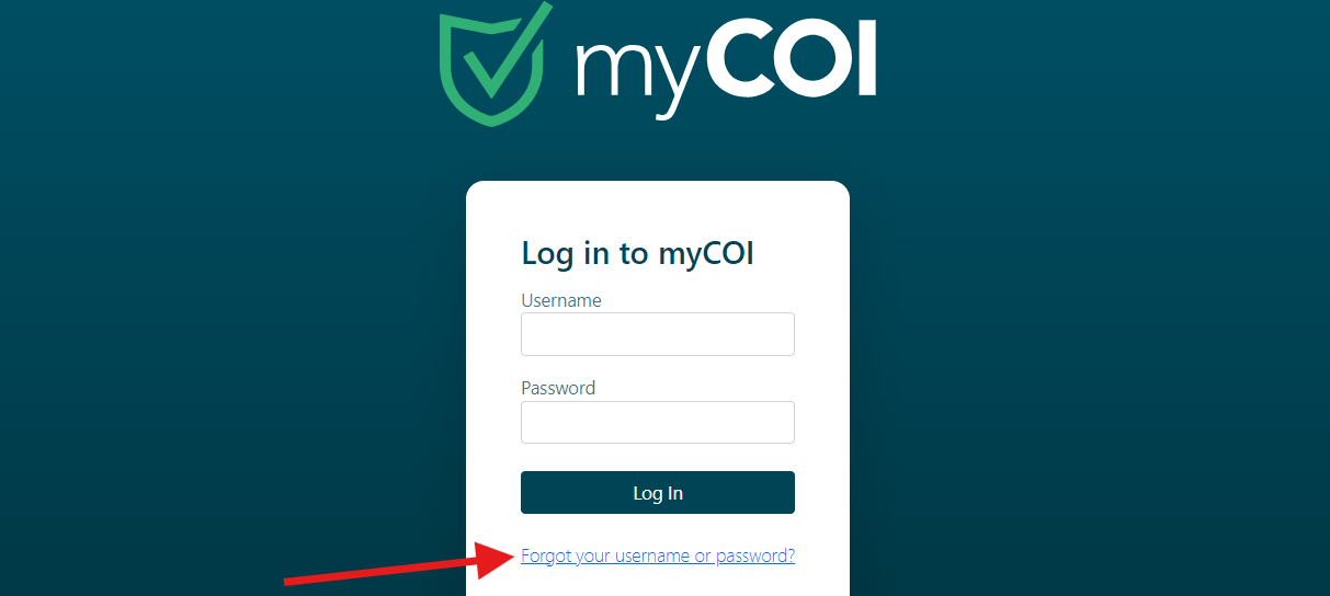 How to Reset Your Password or Retrieve Your Username for myCOI- Customer/Client Instructions ...